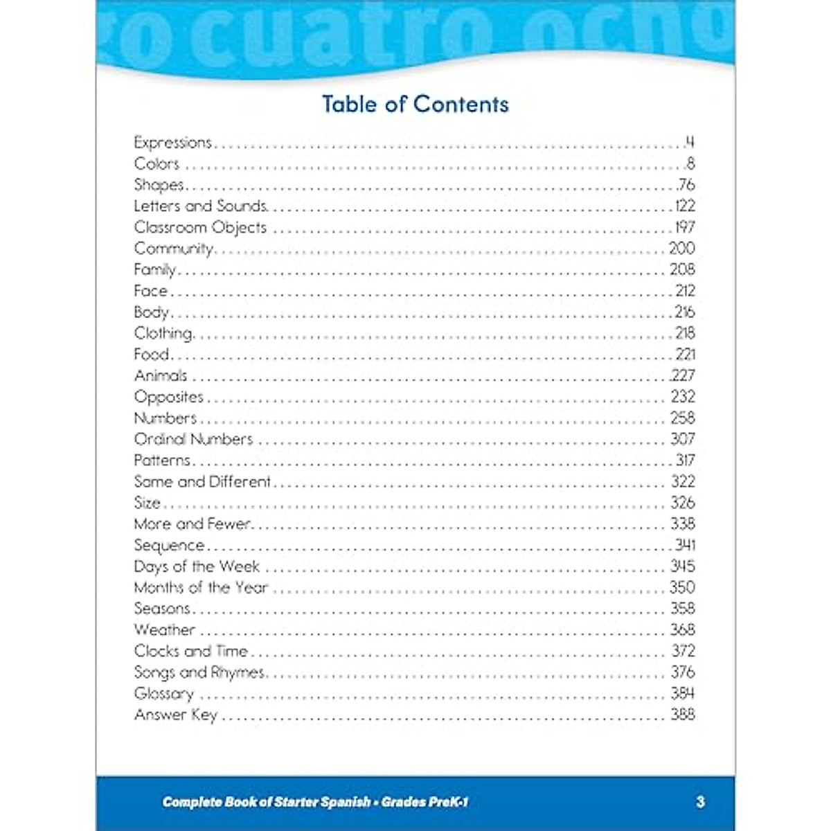 Complete Book of Starter Spanish Workbook for Kids, PreK-Grade 1 Spanish Learning, Basic Spanish Vocabulary, Colors, Shapes, Alphabet, Numbers, Seasons, Weather With Tracing and Coloring Activities