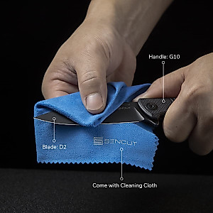 Sencut Brazoria Folding Pocket Knife for EDC, Burgundy G10 Handle Black Stonewashed D2 Blade Folding Knife with Clip, Everyday Carry Knife with Liner Lock for Men Women, Lightweight for Indoor Outdoor Fathers Son Gift SA12C