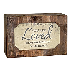 Cottage Garden Loved from Bottom of My Heart Deco Woodgrain Jewelry Music Box Plays Wind Beneath My Wings