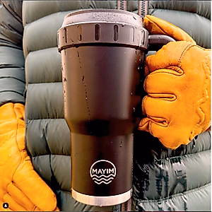 Mayim 40oz Tumbler with Handle, Travel Coffee Mug or Insulated Water Bottle with Straw and Lid, Leak Proof Stainless Steel Double Wall Thermos for Home, Office or Car - Green