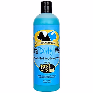 Best Shot Ultra Dirty Wash Shampoo, Coat and Skincare Product for Dogs and Cats, Soap-Free, Quick-Rinsing, Refreshing Agree Musk Fragrance, 16 Oz