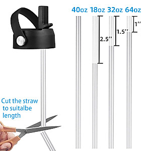 RRegeny Straw Lid for Hydro Flask Wide Mouth 32 40 oz, Straw Lids with Flexible Handle and Straws Compatible with HydroFlask, Replacement Sports Flex Cap Wide Mouth Top 32 40 oz