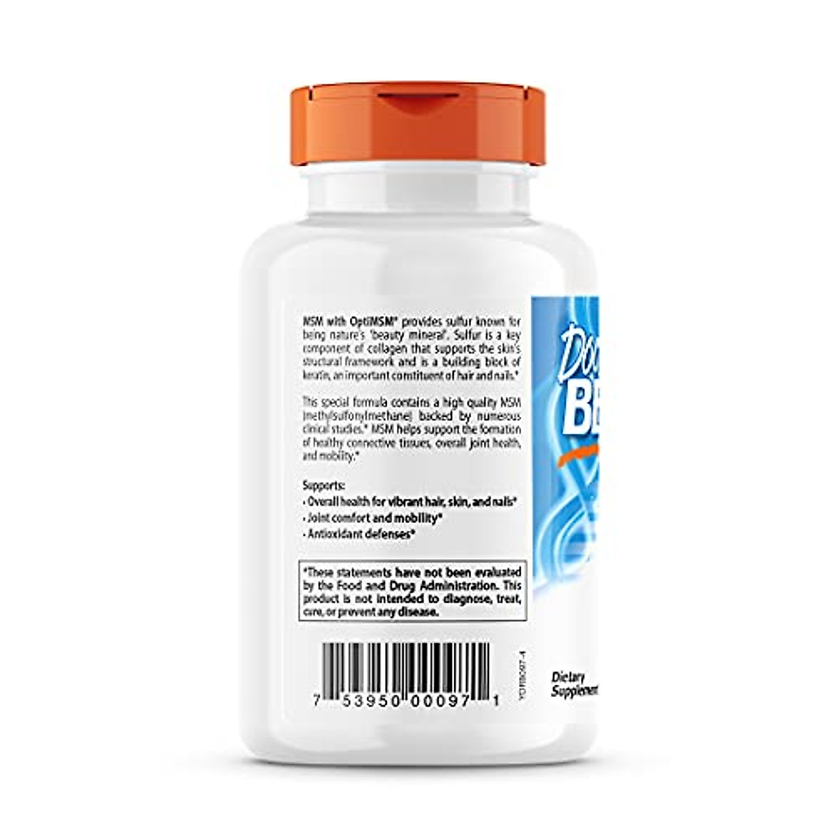 Doctor's Best MSM with OptiMSM, Non-GMO, Gluten Free, Joint Support, 1500 mg, 120 Tablets (DRB-00097)