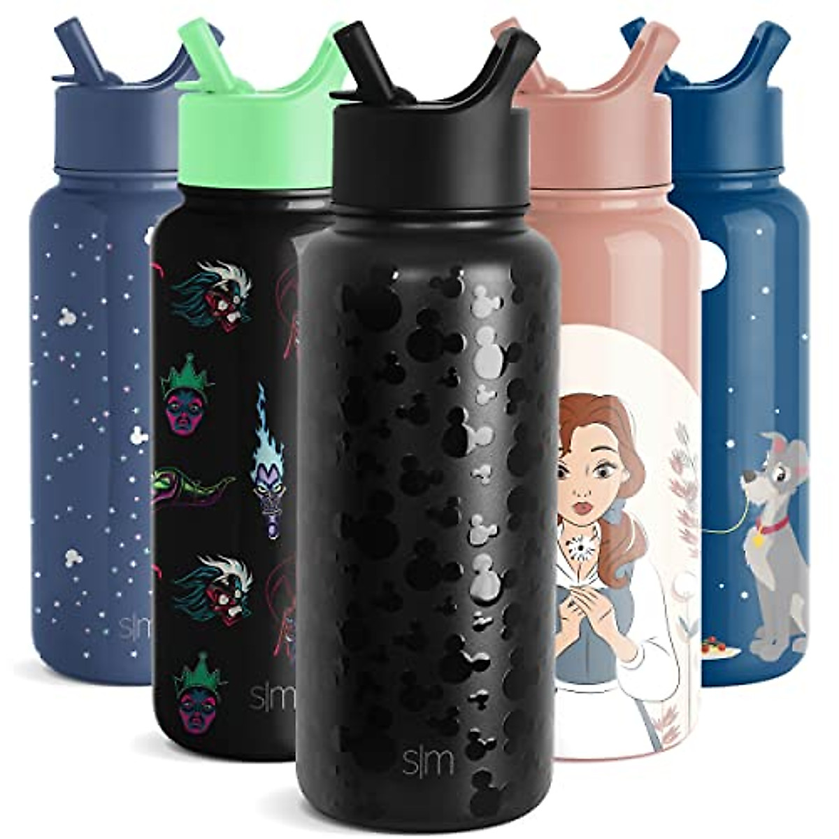 Simple Modern Disney Water Bottle with Straw Lid Vacuum Insulated Stainless Steel Metal Thermos | Gifts for Women Men Reusable Leak Proof Flask | Summit Collection | 32oz Mickey 4D