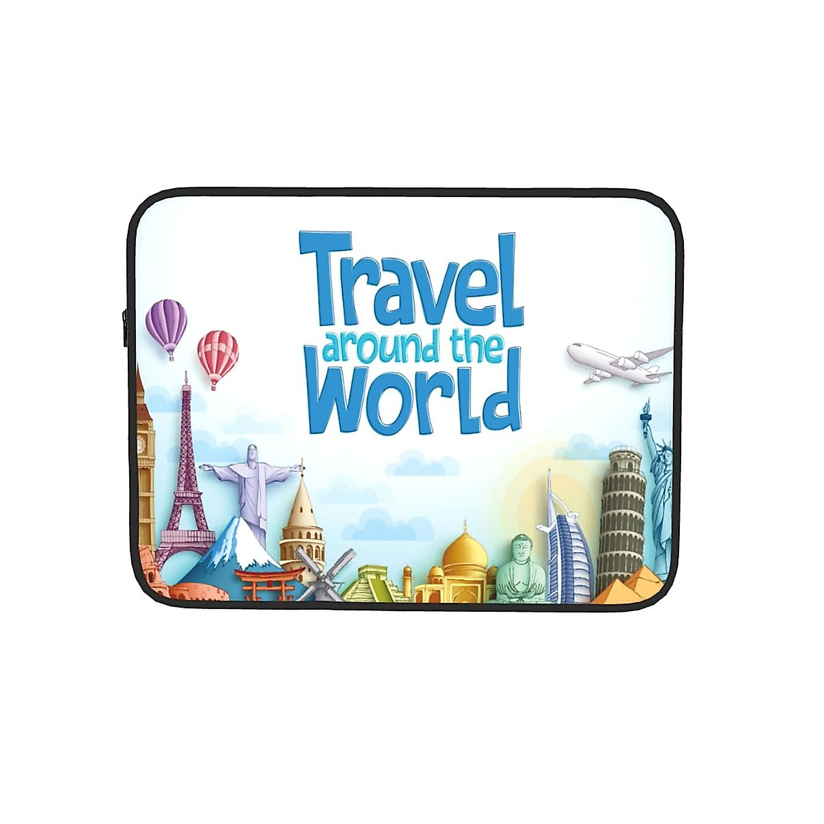 Famous Landmarks 13 inch Portable Laptop Sleeve Compatible with MacBook Air Notebook Computer Case for Men Women College School Students