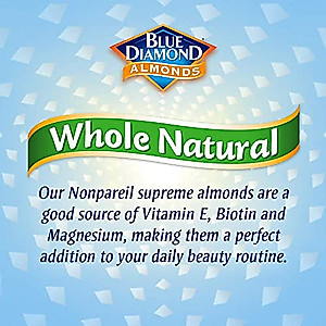 Blue Diamond Almonds Whole Natural Raw Snack Nuts, 100 Calorie Travel Bags, 32 count