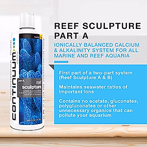 Continuum Aquatics Reef Sculpture A - Ionically Balanced Calcium & Alkalinity System for All Marine Fish & Reef Aquariums, 2 Liter
