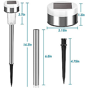 HYWGDLT 16 Pack Solar Pathway Lights Outdoor 10Lumen Dual Light Source LED Solar Waterproof Pathway Lights for Garden Patio and Walkway Decoration Warm White.