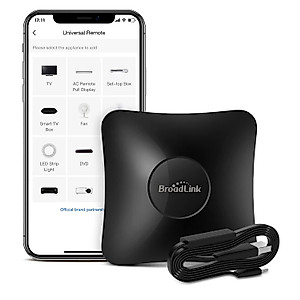 Broadlink RM4 pro Smart IR/RF Remote Control Hub with Sensor Cable-WiFi IR/RF Blaster for Smart Home Automation, TV, Curtain, Shades Remote, Works with Alexa, Google Assistant, IFTTT (RM4 pro S)