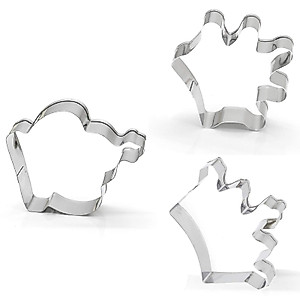 Crown Cookie Cutter Set of 3 pcs, Stainless Steel Princess Crown Shaped Fondant Cutters Baking Molds