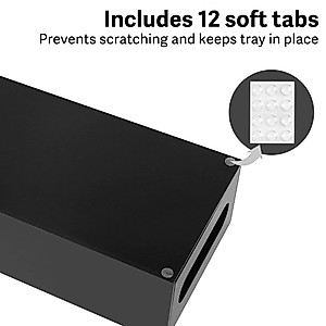 LotFancy Bathroom Decor Box, 2 Pack Acrylic Toilet Paper Holder, Black Toilet Tank Topper Tray with Handles, Back of Toilet Storage Basket for Home Décor