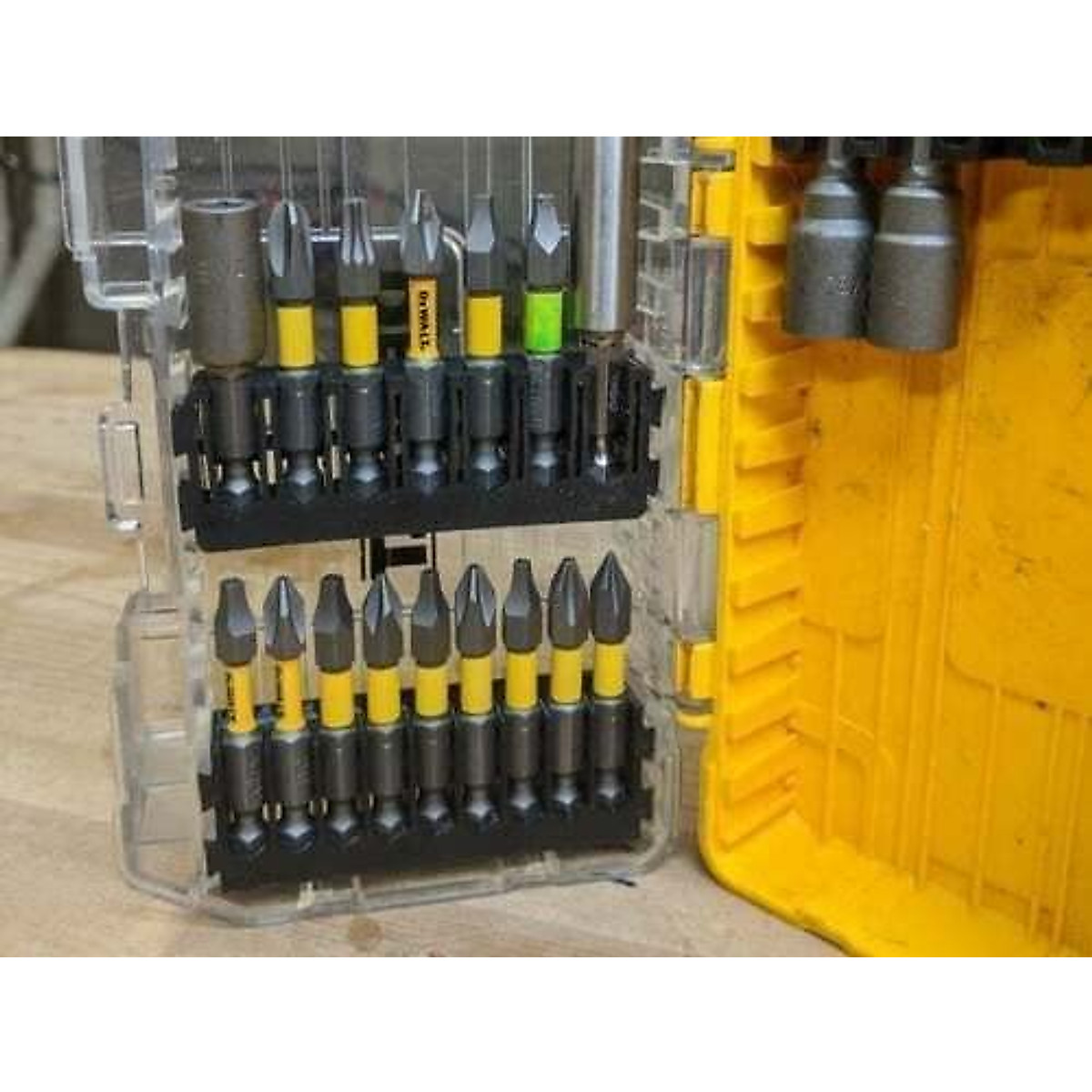 Set of 4 Bit Holders Compatible with Dewalt Tough Case - Made in USA