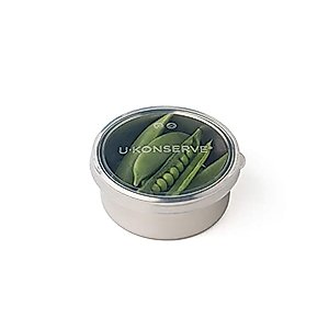 U-Konserve Stainless Steel Round Food-Storage Lunch Container 5oz - Clear Silicone Lid - Leak Proof and Airtight - Dishwasher Safe - Plastic Free