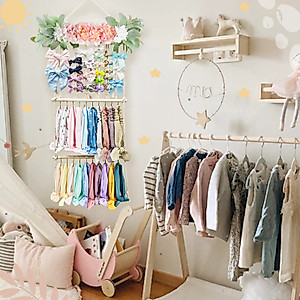 POVETIRE Headband Holder Hair Bows Organizer for Girls, Hair Accessories Display Storage Wall Hanging Decor for Baby Nursery Toddler Girls Room