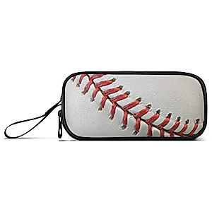 J JOYSAY Baseball Leather Pencil Case Large Big Capacity Pencil Bag for Girls Boys Pen Bag Marker Organizer Bag for Kids Teens Student Adults