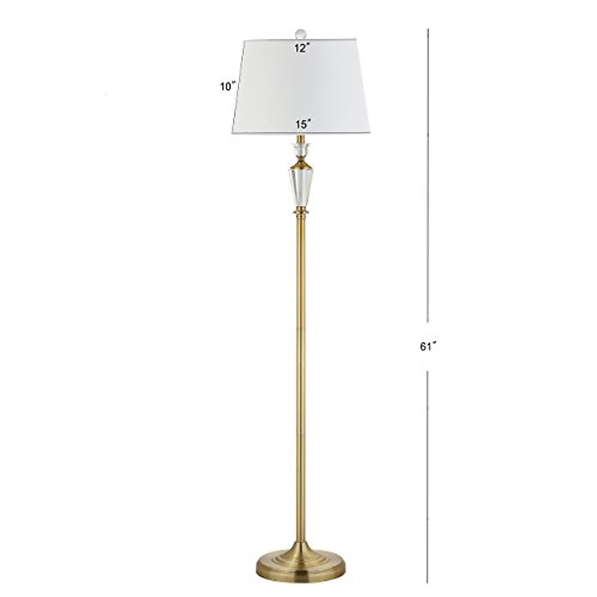 JONATHAN Y JYL2029A Harper 61" Crystal/Metal LED Floor Lamp Contemporary,Transitional,Traditional for Bedrooms, Living Room, Office, Reading, BrassGold/Clear