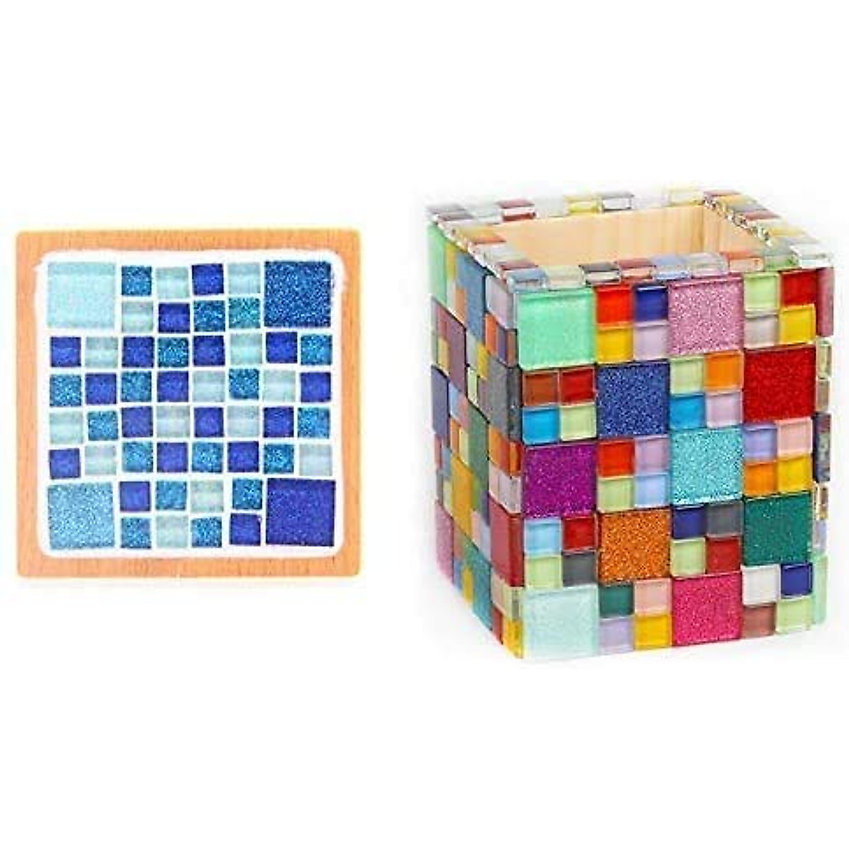 BestTeam 200g Mosaic Tile, Glass Tiles for Art Crafts DIY Children Puzzle Handmade Materials Home Decor -3/4 Inch (20mm) (Sky Blue)