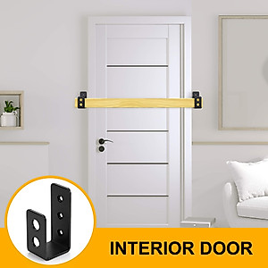 2x4 Door Barricade Brackets (2 pcs) | Drop Open Bar Holder Steel U Bracket for 2 by 4 Lumber as Security Door Reinforcement, Door Jammer, Tool Hanger for Your Home, Barn, Shed, Garage, Gate