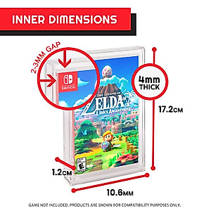 EVORETRO Acrylic Display Case Compatible for Nintendo Switch Games - Clear Game Box Protector with UV Protection - 4MM Thick Protective Case for Retro Nintendo Switch Sports Game (Pack of 2)