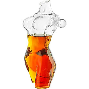 Lady Body Sculpture Whiskey & Wine Decanter Elegant Glass Female Bust Perfect for Home Decoration 750ml by The Wine Savant