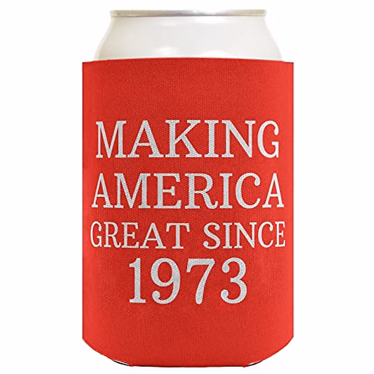 Birthday Gifts for 50th Birthday Making America Great Since 1973 50th Birthday Gag Gifts for Birthday Party 2 Pack Can Coolie Drink Coolers Coolies Red