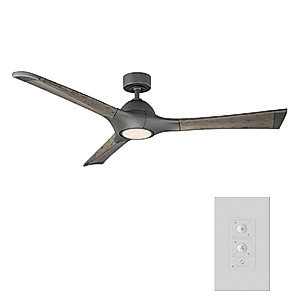 Woody Smart Indoor and Outdoor 3-Blade Ceiling Fan 72in Oil Rubbed Bronze/Dark Walnut with 3000K LED Light Kit and Remote Control works with Alexa, Google Assistant, Samsung Things, and iOS or Android App