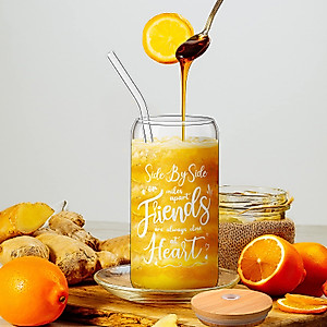 Nuenen 2 Pieces Friends Gifts Coach Gifts Chaos Coordinator Gifts for Women 16 oz Glass Coffee Tumbler Cup for Friendship Birthday Gifts Appreciation Thank You Gift Coach Sisters Coworker (Friends)