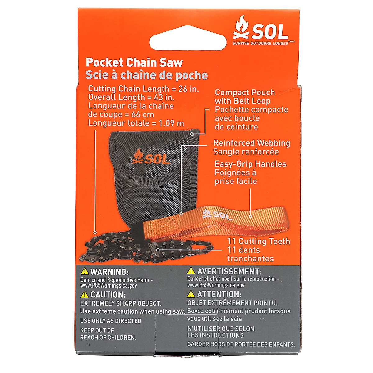 S.O.L. Survive Outdoors Longer Pocket Chain Saw, One Size