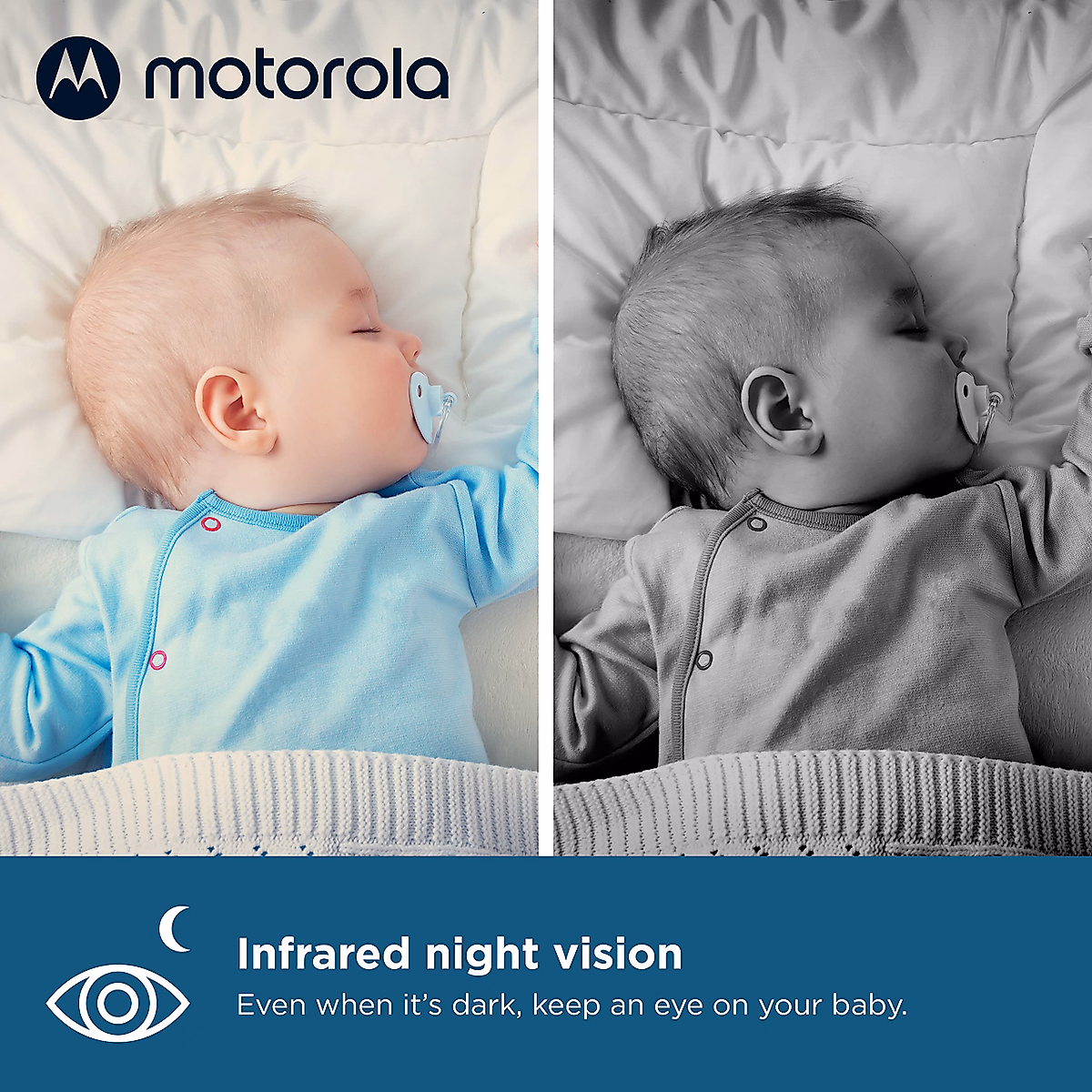 Motorola Nursery VM75 Video Baby Monitor Camera, 480x272p, 1000ft Range 2.4 GHz Wireless 5" Screen, 2-Way Audio, Temperature Sensor, Night Vision