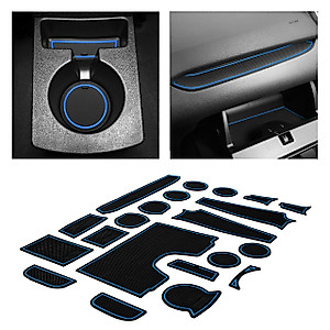 CupHolderHero fits Ford Fiesta Accessories 2011-2019 Premium Custom Interior Non-Slip Anti Dust Cup Holder Inserts, Center Console Liner Mats, Door Pocket Liners 21pc Set (Blue Trim)