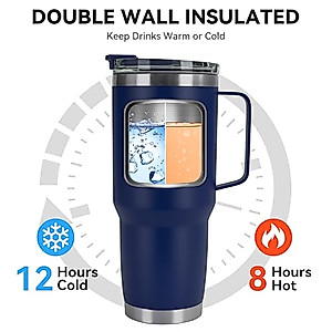 HASLE OUTFITTERS 30oz Tumbler With Handle, Insulated Travel Coffee Mug With Straw Leak-Proof Double Wall Stainless Steel Vacuum Tumblers Metal Cup with Straw for Hot and Cold Drink