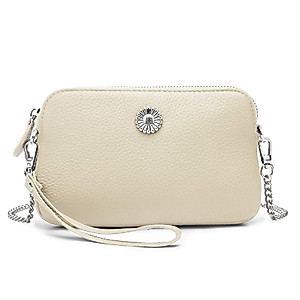 YALUXE Leather Wristlets for Women Clutch Wallet Wrist Strap Crossbody Zip Pocket long Shoulder Chain