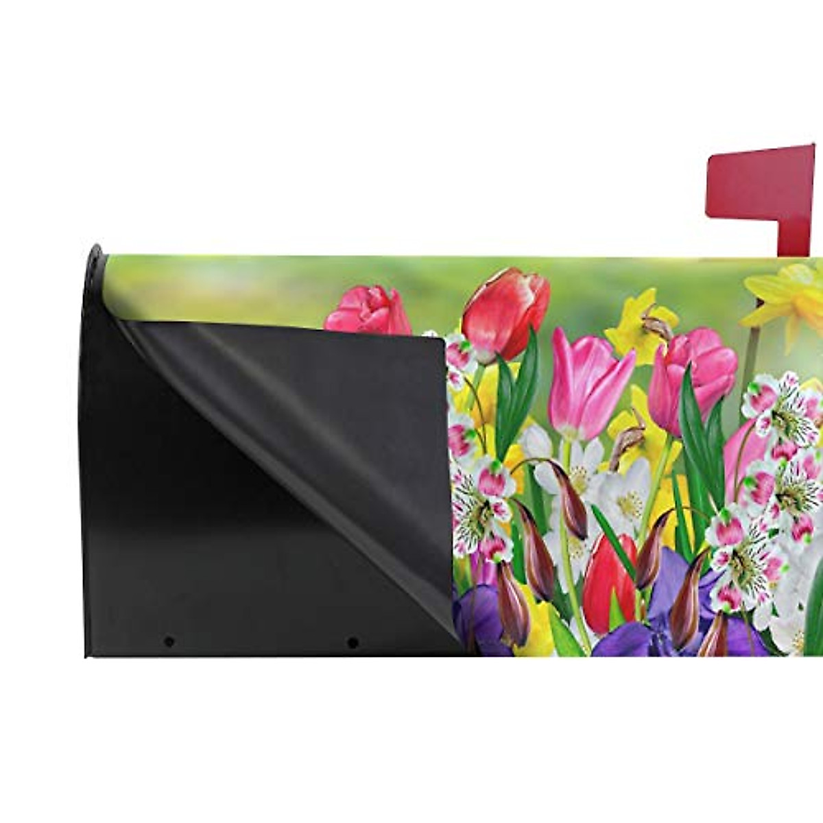 WOOR Spring Summer Flowers Daffodils and Tulips Magnetic Mailbox Cover Garden Yard Home Decor for Outdoor Standard Size-18"x 20.8"