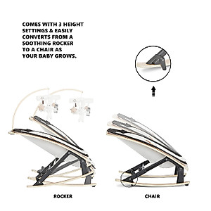 Evolur Tory 2-in-1 Rocker & Chair, Black