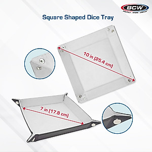 BCW Square Dice Tray - White | 7x7 Inches | Ideal for Dungeons and Dragons, Pathfinder, etc | Dice Rolling Tray Gaming Accessory for Tabletop RPGs and Board Games…