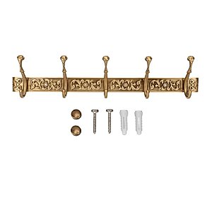 Coat Rack Wall Mount, Rail Wall Hook Coat Hooks Behind Door Mounted for Coat Hat Clothes Hanging Vintage Space Hat Racks Hooks for Hanging Coats Wall Mounted