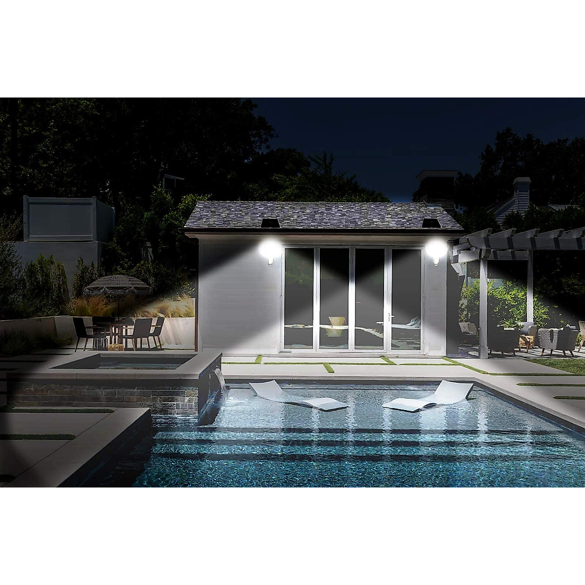 eLEDing 1000LM CREE LED World's 1st AI Smart 180-Degree Motion Activated Outdoor Solar Powered Security Flood Spot Parking Garden Backyard Path Light Floodlight