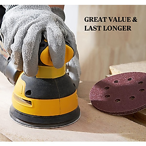 S SATC 72 PCS 5 Inch 8 Hole Hook and Loop Adhesive Sanding Discs Sandpaper for Random Orbital Sander 40 60 80 120 180 240 320 Grits