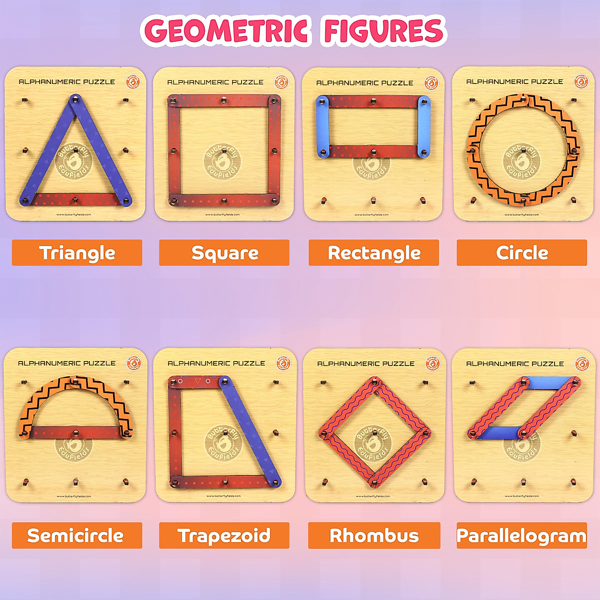 ButterflyEduFields Wooden Alphabets Numbers Construction Puzzle for Kids 3 Years 4 5 Years Boys Girls Preschool Learning Pack | Stacking Blocks Shape Colour Sorter Pegboard Kit