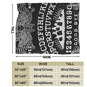 Ouija Board Black Print Ultra-Soft Micro Fleece Blanket Throw Light Weight Warm Blanket for Bed Couch Chair Living Room All Season (60"x50")
