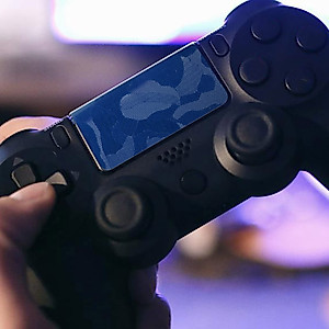 2Pcs of HOTLINEGAMES Touchpad Protector Compatible with PS4 Controller, Enhanced Texture Skin Compatible with Playstation 4 DualShock,Pre-Cut,Easy to Apply,Easily Add Protection (Mirage Camo Blue)