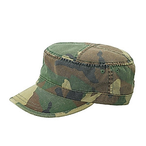 Wholesale Enzyme Washed Cotton Army Cadet Castro Hats (Camo) - 20767 One Size