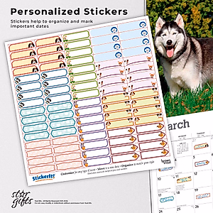 The Beauty of Siberian Huskies | 2024 14 x 24 Inch Monthly Deluxe Wall Calendar | Sticker Sheet | StarGifts | Animal Dog Breeds Husky