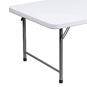 Flash Furniture Paige 4.93-Foot Kid's Granite White Plastic Folding Table