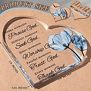 Christian Bible Verses Decor Christian Gift for Woman Prayers Religious Gift Positive Quotes Inspirational Gift Scripture Motivational Gift for Room Home Office Table Decor (Blue Flower)