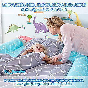 Tall Foam Bed Rail Bumpers for Toddlers | Soft Bed Bumpers for Kids | Baby Bed Guard | Child Bed Safety Side Rails with Water Resistant Washable Cover
