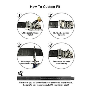 Tonywell White Belt Men, Ratchet Belt Leather Genuine 1.5 Inch Wide for Dress Pants & Jeans