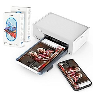 Liene 4x6'' Photo Printer Bundle (100 pcs +3 Ink Cartridges), Wi-Fi Picture Printer, Photo Printer for iPhone, Android, Smartphone, Computer, Dye-Sublimation, Portable Photo Printer for Home Use