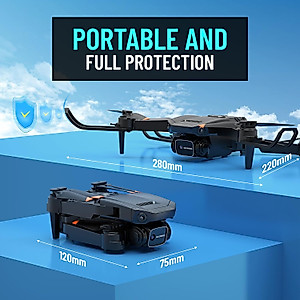 GOFOIT E60 Drone with Camera for Adults Kids, 1080P HD Foldable FPV RC Quadcopter with Upgrade Gesture Control, 90° Adjustable Lens, Headless Mode, 2 Batteries, Carrying Case, Altitude Hold, 3D Flip