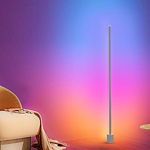 LED Smart Floor Lamp, Modern Floor Lights with App Control, Alexa &Google Assistant, Sync to Music,16 Million Color Changing, Corner Floor Light, Decorations for Living Room, Standing Lamp for Bedroom